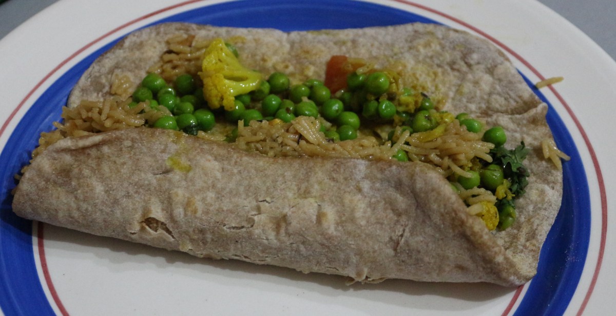 An Indian Burrito: Chapati filled with curry and rice. | Baking, Making ...